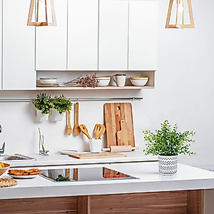 Winlyn 2 Pack Small Potted Eucalyptus Plant Artificial Plants Green Boxwood Rosemary Greenery in Modern Concrete Plant Pots