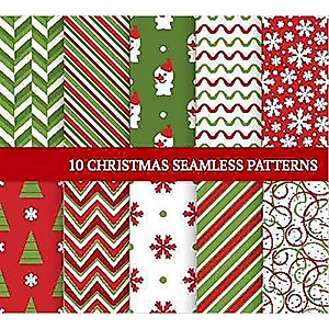 MoonyLI Christmas Cotton Craft Fabric Bundle Patchwork Bundle Santa Claus Fabric Scraps for Christmas DIY Sewing Quilting 5050cm Different Pattern Cloths Christmas Fabric