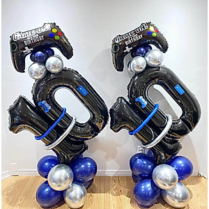 40 Inch Black 10 Number Balloons Giant 10 Balloons Black Birthday Balloons 10th Birthday Anniversary Events Party Decorations Supplies