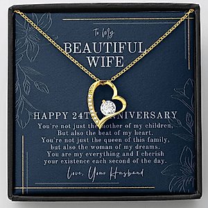 24 Year Wedding Jewelry Gift For Wife – 24 Year Anniversary Necklace Gift For Her – 24th Anniversary Wedding Present – 24th Wedding Anniversary Wife Gift – FLSG00024-3