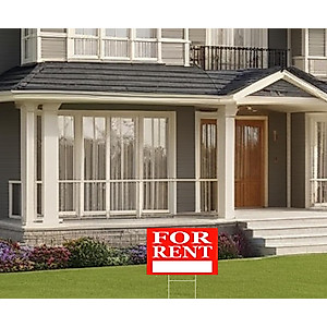 3 Pack 12x16 inch For Rent Sign Double Sided - Home for Rent Lawn Sign for Real Estate Agent, Homeowner - For Rent Rental House Home Apartment Car Auto Store Shops Business - Home Rent For Sale Signs