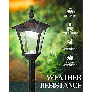 Seovix 70" Solar Lamp Post Lights Outdoor Waterproof IP65, Solar Lamp Posts Outdoor Lighting, LED Solar Pole Light for Garden, Lawn, Pathway, Driveway, 1-842-108