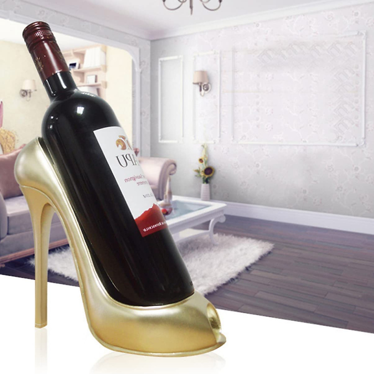 Cabilock 1pc Wine Rack Single Wine Bottle Rack Wine Display Wine Bottle Storage Shelf Decorative Bottle Single Wine Heel Holder Wine Holder Stand High Heels Individual Table Resin
