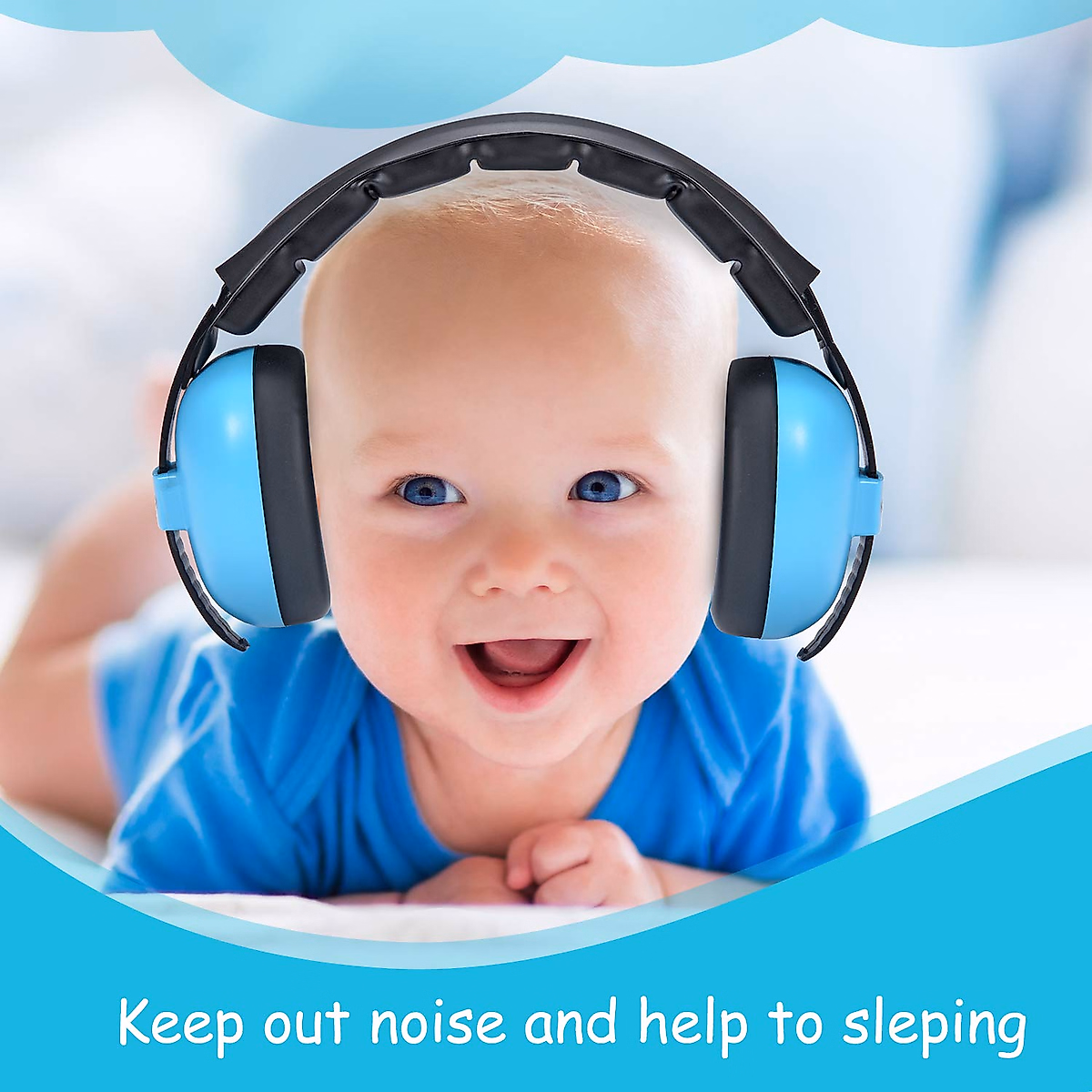 CHAMPS Baby Ear Muffs, Baby Earmuff Noise Protection Reduction Headphones for 0-3 Years Babies, Toddler, Infant, Safety Hearing Ear Muff Shooting Range Hunting Season [Blue]