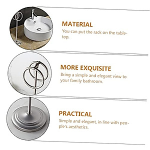 Zerodeko 1pc Hanging Decorative Store Stand Bathroom Floor-Standing Silver Holder Storage Towel Movable Practical Towels Fingertip Standing Hand Accessory for Stainless Countertops