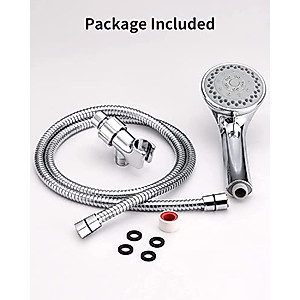 Ezelia High Pressure Shower Head with Pause Mode and Massage Spa, 5 Settings Handheld Showerhead Sprayer with 79" Stainless Steel Hose, Easy to Install, California Compliant 1.8 GPM