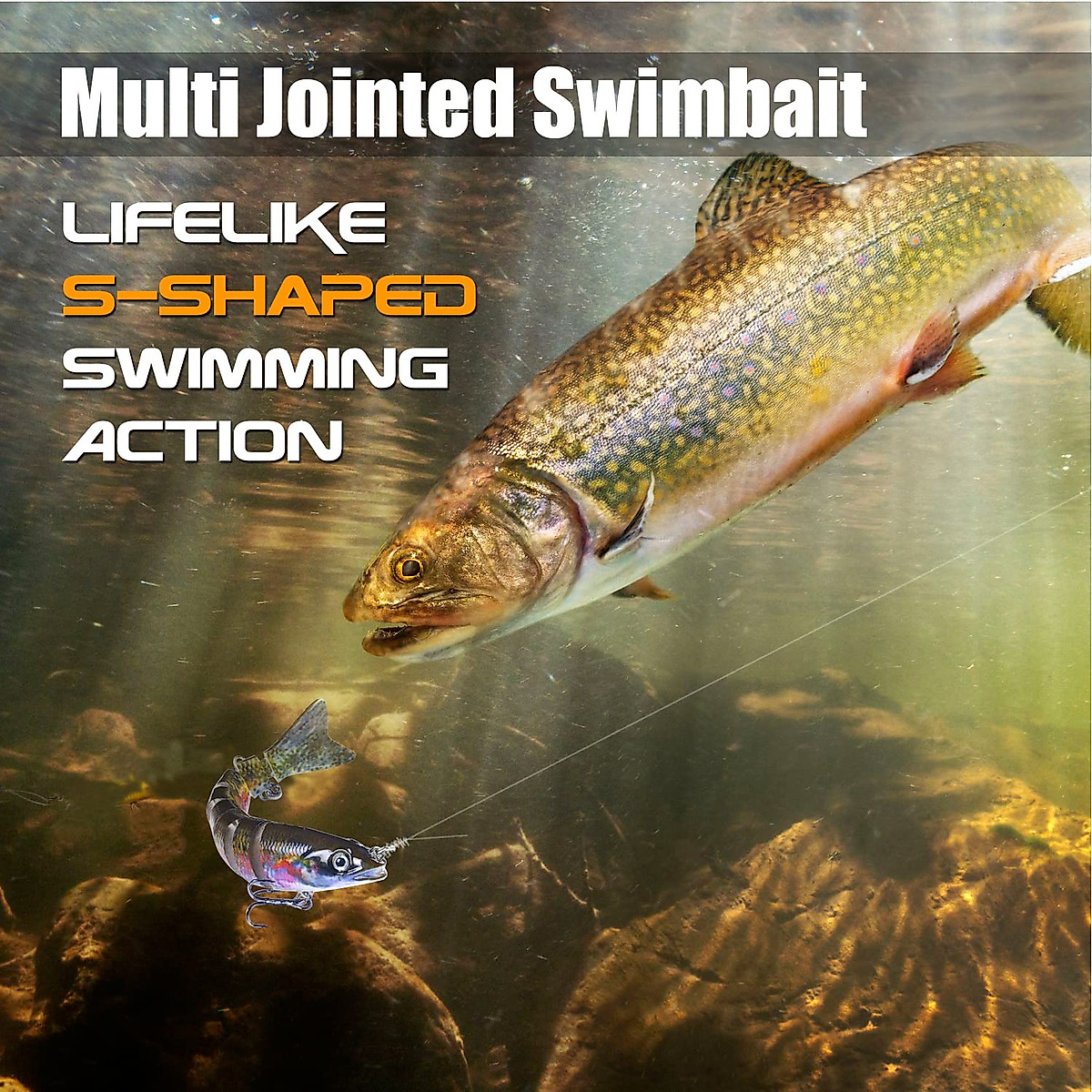 Atibin Lifelike Swimming Fishing Lures Saltwater Slow Sinking Fishing Lure Topwater Trout Bionic Swim Bait Bass Set B1-5",0.63oz