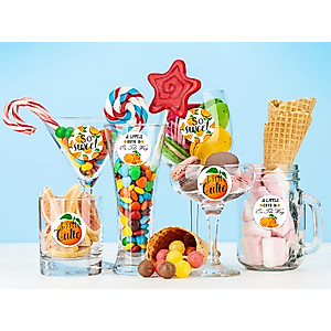 XJF Little Cutie Baby Shower Label Stickers,36pcs Baby Shower Stickers,1.5In Orange Baby Shower Stickers,Little Cutie Gift Wrap for Envelope Seals Boxes Baby Shower Party Favor, TZ LP CZ 1