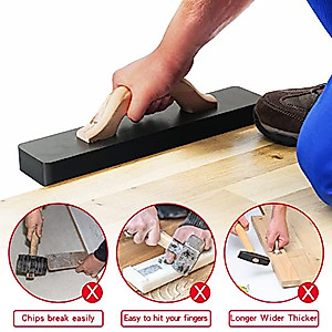NAACOO Flooring Tools - Heavy Big Tapping Block + Heavy Duty Pull Bar, Needn't Hammer, for Vinyl Plank Flooring - Tapping Block Just Knock 1-2 Times to Complete Flooring Installation.