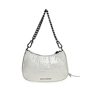 Steve Madden Vilma Croco Mini Hobo, White