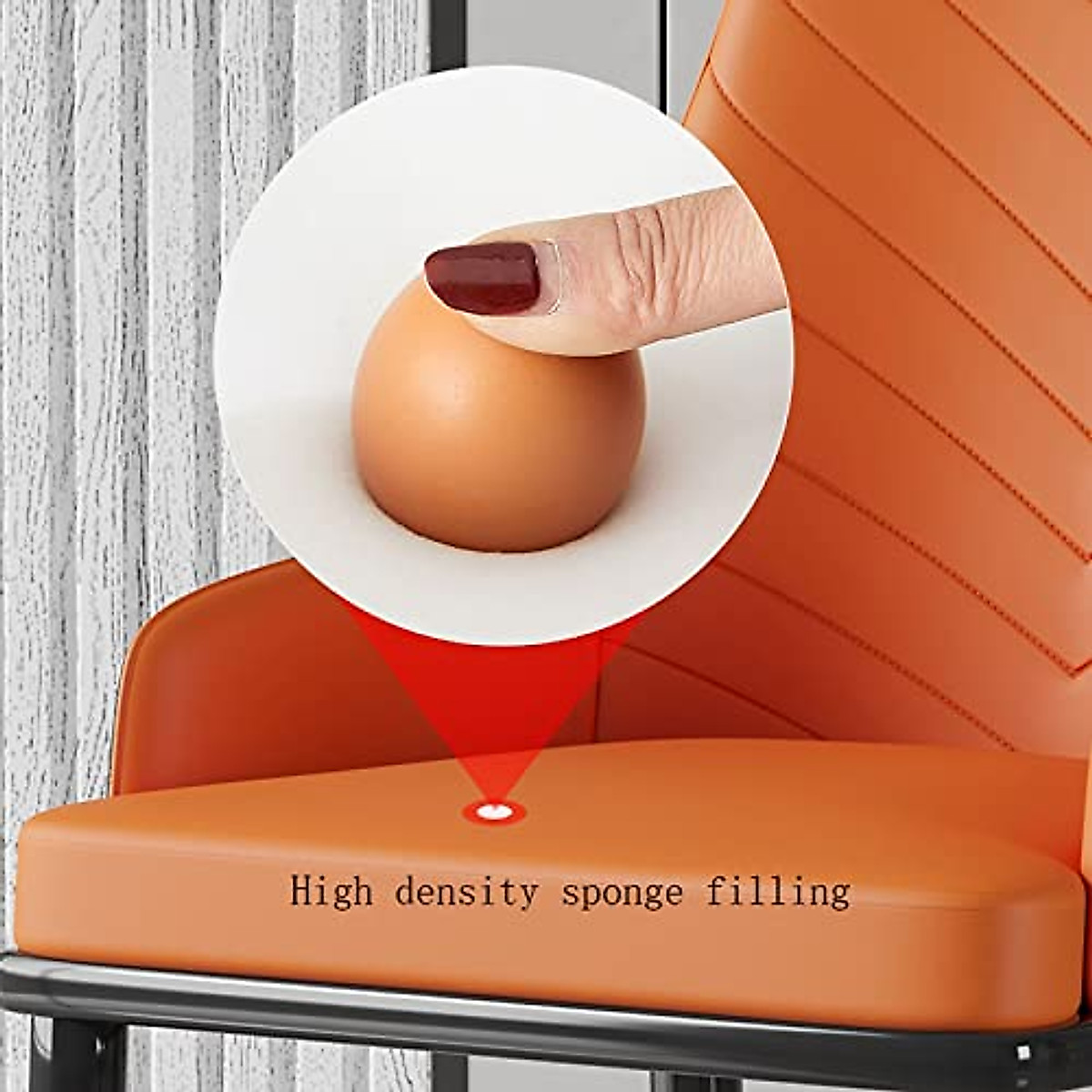 ANDGRO Kitchen Dining Room Chairs Modern Dining Chairs Set of 6 with Soft PU Leather Cover Cushion Seat and Metal Legs Living Room Side Chairs (Color : Light Grey)