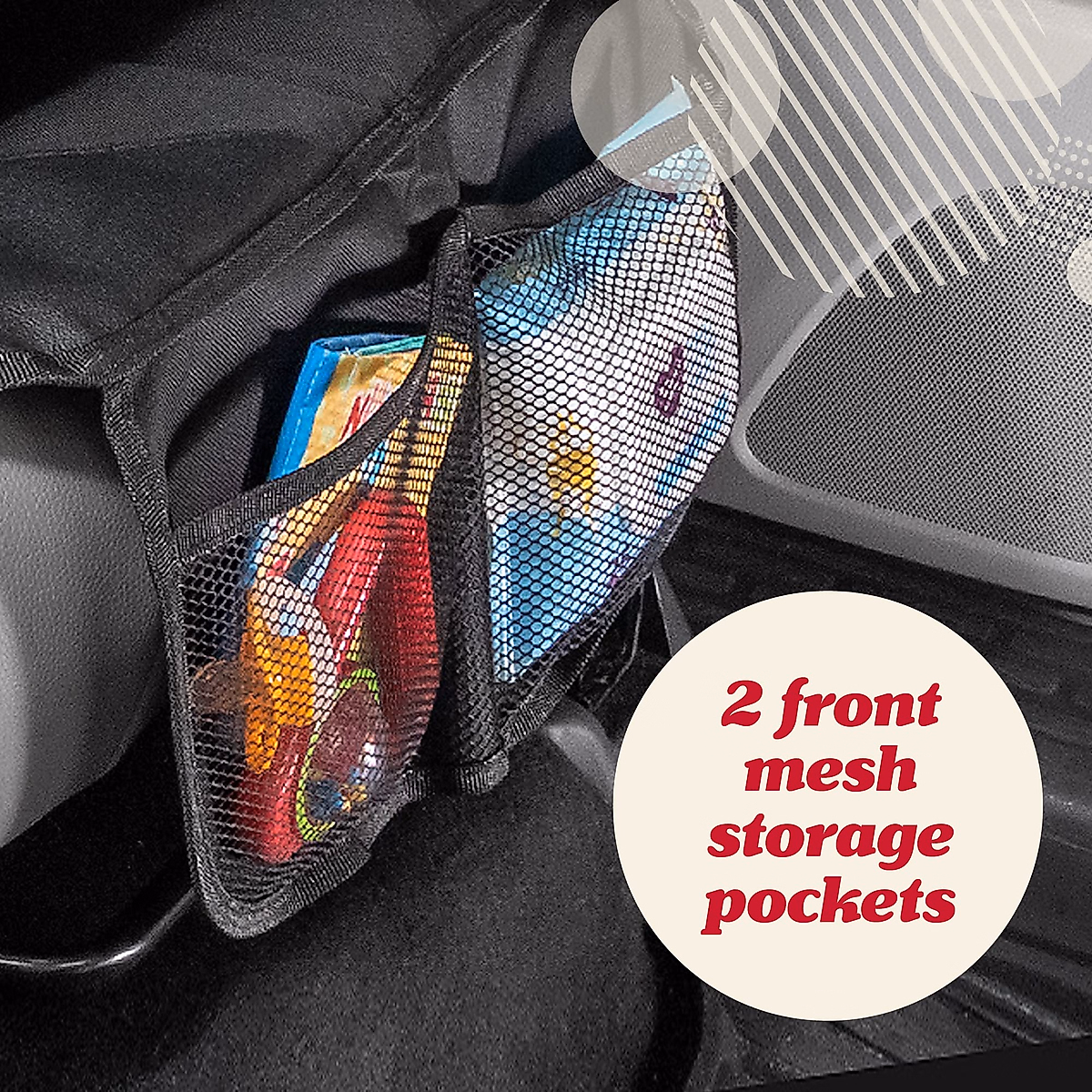 Lusso Gear Car Seat Protector (Value 2 Pack) - Thick Padding - Waterproof Car Mat for Leather Interiors with 2 Mesh Storage Pockets - Non-Slip Tan Child Seat Protector