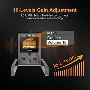 COMICA BoomX-U2 UHF Wireless Lavalier Microphone System with Dual-Channel Recording, Noise Reduction, 394' Range, Screen Flip, Lav Mic for Camera Smartphone Podcast Interview YouTube Facebook Live