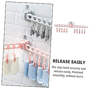 1pc Drying Clip Wall Mounted Clothes Rack Collapsible Hangers Foldable Laundry Rack Laundry Dispenser Clothes Drying Rack Laundry Drying Rack Viscose Pink Folding Hanger