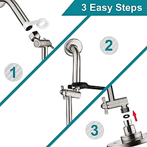 BRIGHT SHOWERS Shower Head Combo with Two Spray Settings Fixed Shower Head and Handheld Shower Head with Grey Face with 6 Inch Shower Arm and 10 Inch Shower Arm Extender, Brushed Nickel