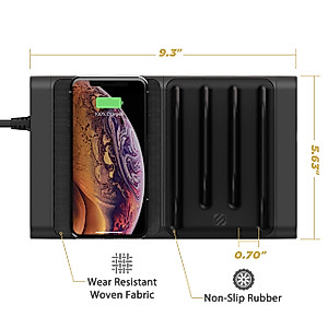 Scosche BLKIT5-SP0 BaseLynx Modular Charging System With a Qi-Certified Wireless Charging Station, a Multi-Device Device Charging Station with One PD 3.0 USB-C Charging Port & Two USB-A Charging Ports