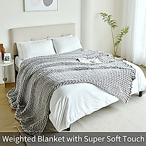 Weighted Chunky Knit Blanket Throw 60x80, Big Soft Knitted Blanket with Premium Chenille Yarn, Luxury Crochet Blankets for Nice Sleep and Home Decor with Super Soft Touch, 60"x80" 12 lbs Grey