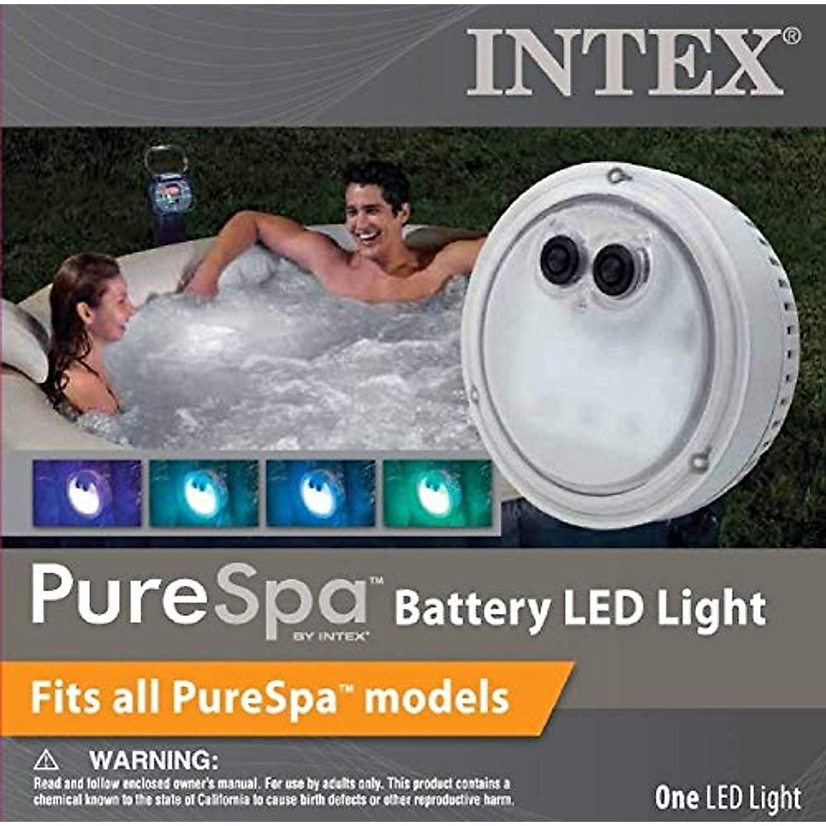 Intex B01NBYH7O8 PureSpa Battery Multi-Colored LED Light for Bubble Spa Hot Tub J, Multicolor