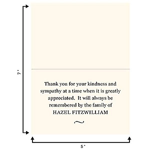 MPC Brands Customized Personalized Funeral Bereavement Thank You Cards With Envelopes - Set of 50 (Custom Lily)