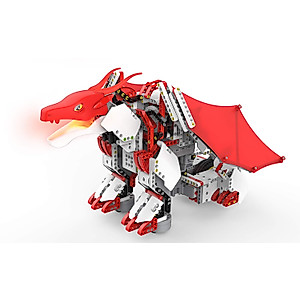 JIMU ROBOT Mythical Series: FireBot Kit/App-Enabled Building & Coding STEM Robot Kit (606 Pcs), Red, Model:JRA0601