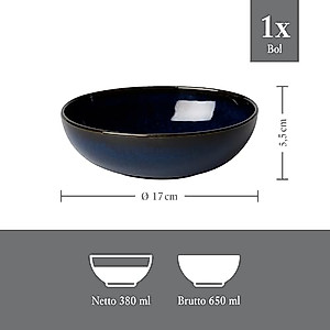 Villeroy & Boch Lave Bleu Bowl, 6.5x2 in, Blue