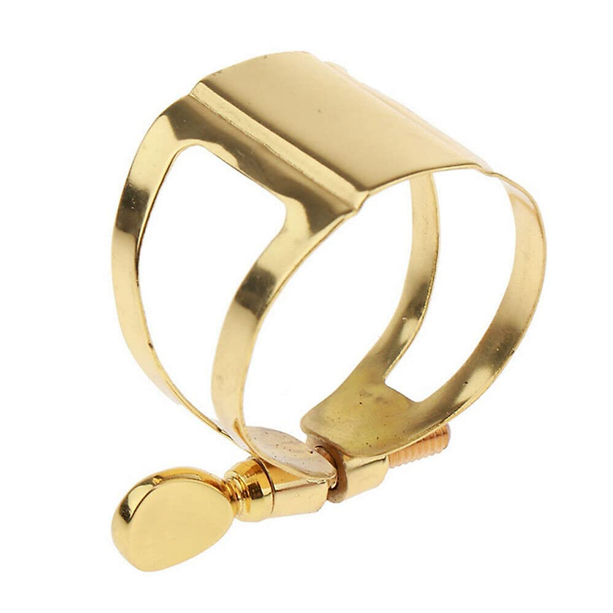 Jiayouy Brass Sax Ligature Soprano Saxophone Mouthpiece Ligature Fastener - Gold Plated