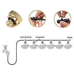 EONBON Misters for Outside Patio,Mister Cooling System 60 Feet (18M) for backyards Greenhouse Pool Patio Garden Lawn Horse Stable and Outdoor Dog Kennel
