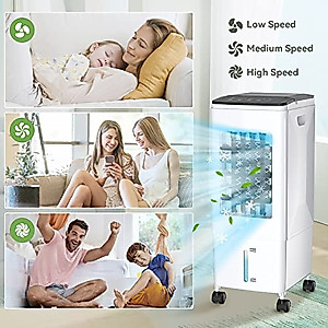Portable Air Conditioners, 3 in 1 Portable Air Conditioner, Humidifier, Fan with 3 Wind Speeds & 60° Oscillation, Remote Control, 5.5L Water Tank, 1-7H Timer, Portable AC for Home Office