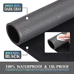 K KNODEL Large Office Leather Desk Mat, Mouse and Keyboard Pad, Computer and Laptop Mat, Desktop Protector and Cover, Writing Pad and Blotter (31.5"x15.7", Dark Gray)