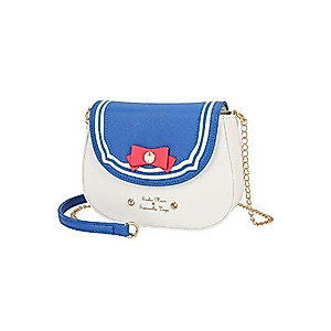 Sunwel Fashion Kawaii Anime Sailor Moon inspired Cosplay Purse Bow Chain Shoulder Crossbody Bag (blue)