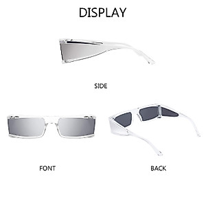 FEISEDY Cool Futuristic Rectangular Sunglasses Cyber Men Women Punk Style Cosplay Sun Glasses B2739