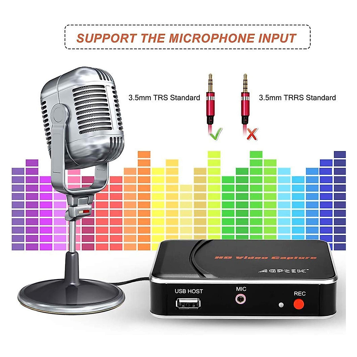 1080P HDMI Video Capture Card HD Game Recorder Compatible with Xbox One/360/ PS4/ Wii U/Nintendo Switch and Support Mic in for Commentary - No PC Required