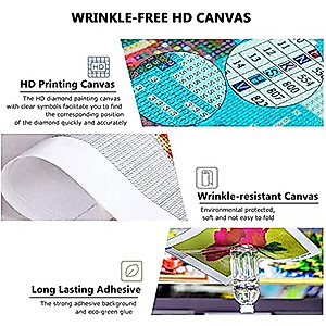 DIY 5D Diamond Painting Clock Kits for Adults,Lovely Angel Diamond Painting Clock by Number Kit Crystal Rhinestone Canvas Gem Art Dot Clock for Home Wall Decor Square Drill 30x30cm/12x12inch