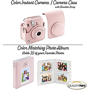 Fujifilm Instax Mini 12 Instant Camera with Case, 60 Fujifilm Prints, Decoration Stickers, Frames, Photo Album and More Accessories (Blossom Pink)