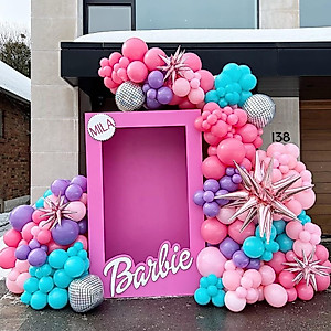 Encanto Balloon Garland Arch Kit, Magic House Mirabel Theme With Hot Pink Purple Balloons For Moana Birthday Girl's Baby Shower Bridal Shower Wedding Valentine Party Decorations