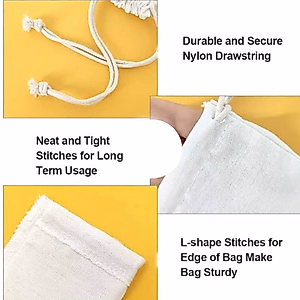BIG EVENTS Cotton Laundry Bag for Clothes - Travel Organizer - Eco-Friendly 100% Pure Cotton Drawstring Bag - Large Size - Hanging Laundry Bag Foldable and Washable Laundry Plane (Pack Of 4)