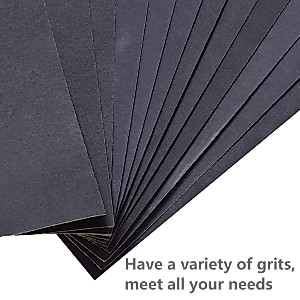FRIMOONY Wet Dry Sandpaper, Assorted 3000/2500/2000/1500/1200/1000 Grit for Automotive Wood Sanding, 54 Sheets, For Plastic