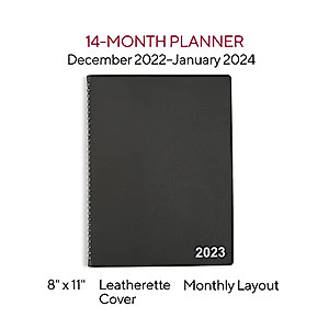 2023 Staples 8-Inch X 11-Inch Monthly Planner, Black (Tr52184-23)