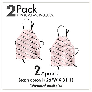 Ambesonne Eyelash Apron, Doodle Style Open and Closed Eyes Hand Drawn Sketch Abstract Design, Unisex Kitchen Bib with Adjustable Neck for Cooking Gardening, Adult Size, White Black