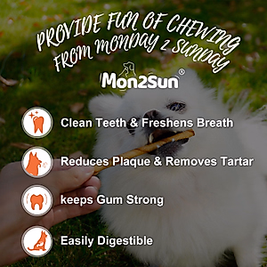 MON2SUN Dog Rawhide Twist Sticks Chicken Flavor 5 Inch Thin Sticks Rawhide Chews Dog Treats for Puppy and Small Dogs 120 Count