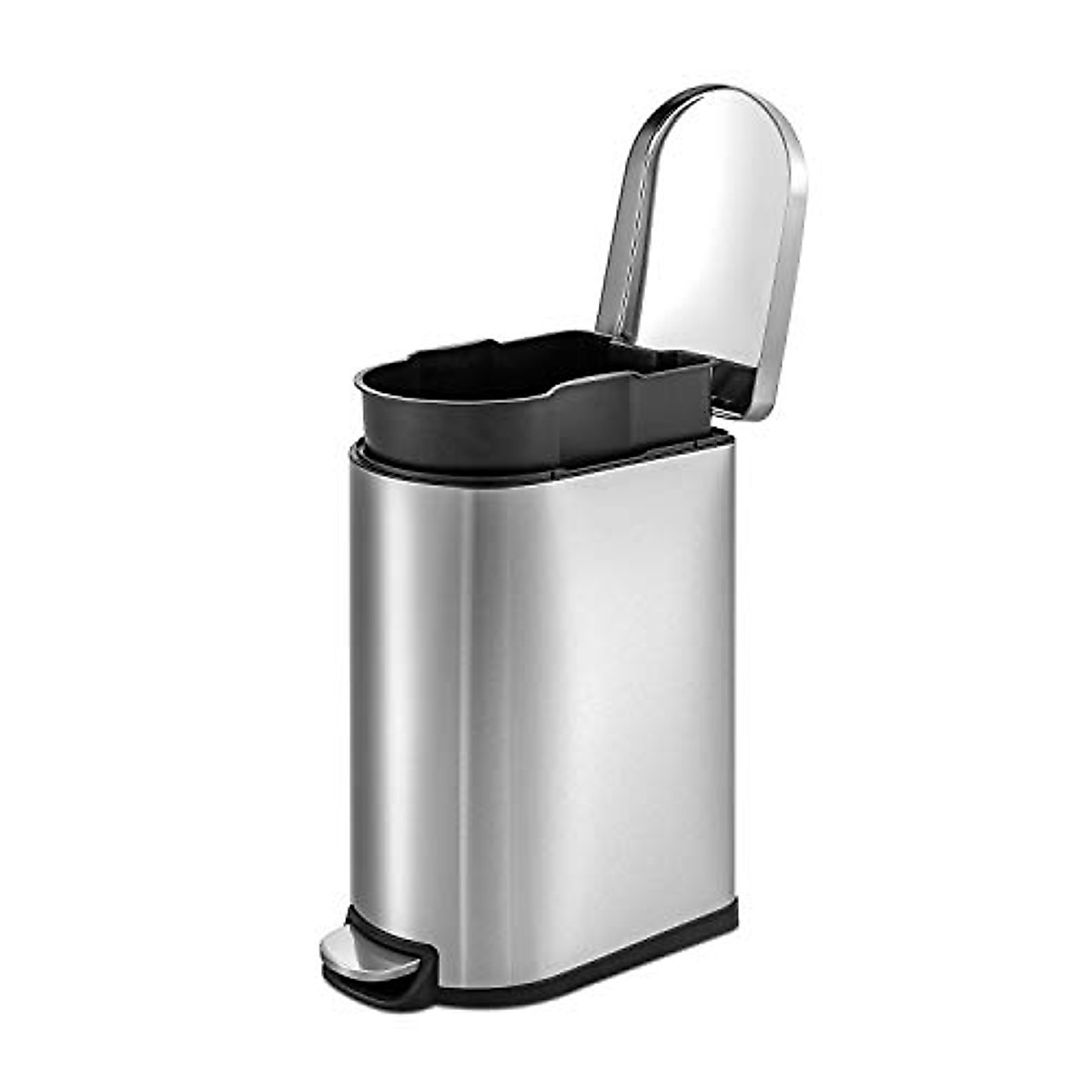 QUALIAZERO 10.6Gal Heavy Duty Hands-Free Stainless Steel Office/Kitchen Step Trash Can, Fingerprint-Resistant Soft Close Lid Trashcan, 40L / 10.6 GAL