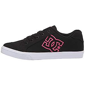 DC girls Chelsea Skate Shoe, Black/Pink Stencil, 12 Little Kid US