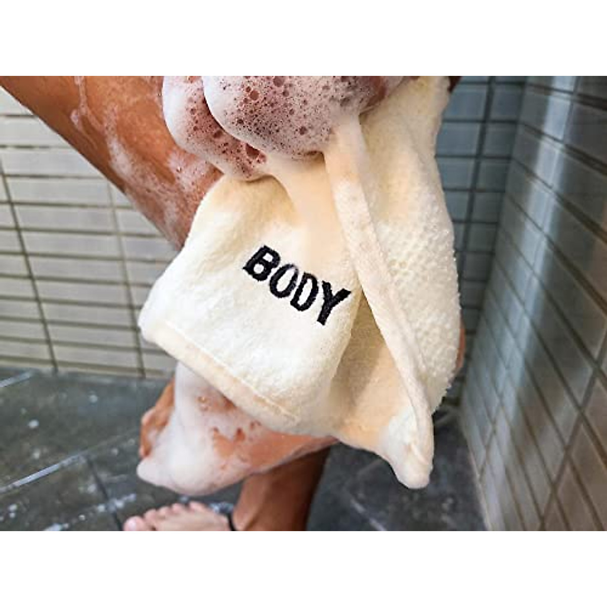 Crafty Cloth 4-Pack Spa Exfoliation Cloths – Dual-Sided Soft & Exfoliating Body Washcloths for Luxurious Scrubbing and Skin Rejuvenation | Personalized Body Care | 12x12 Fast-Dry Towels | Beige