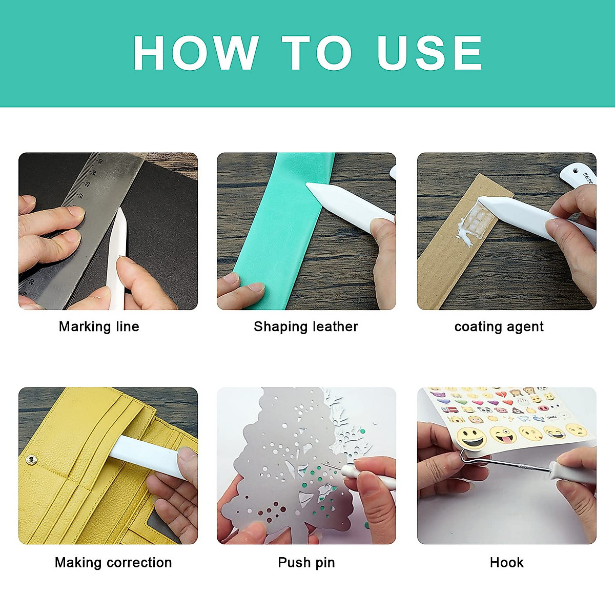 Enjoy Myself 7pcs Bone Folder and Scoring Tool, Paper Folding Tool, Bone Origami Creaser for Scrapbooking Card Making