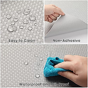 COSYLAND Shelf Liner Kitchen Drawer Mats 12"x360" Inches Non-Slip DIY Cuttable Mats Cabinet Liners Washable Refrigerator Liners for Cupboard, Pantry Shelves, Gray