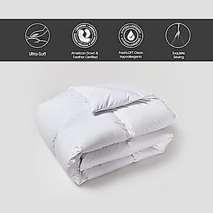 Beautyrest Tencel/Cotton Blend White Down Fiber Comforter- Medium Weight for All Season – King Size