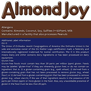 Almond Joy Miniature Bars - Coconut and Almond Milk Chocolate Candy – Over 65 Individually Wrapped Pieces – 2-Pound Bulk Pack