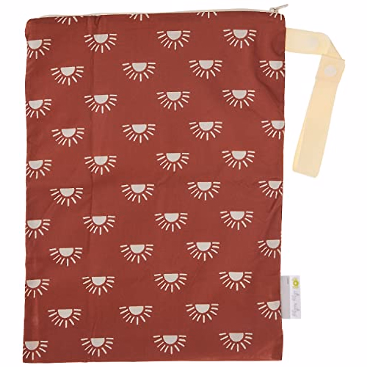 Itzy Ritzy Sealed Wet Bag with Handle – Wet Bag for Travel, Swimsuits, Cloth Diapers, Gym Clothes & Toiletries - Washable & Reusable w/Water Resistant Lining - Measures 11” x 14” (Terracotta Sunrise)