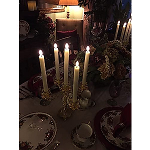 3D Black Wick Led Battery Operated Flameless Taper Candles Light with Remote &Timer,Electric Fake Window Candle Flickering Like Real Wax,Floating Candle Stick for Christmas/Halloween/Wedding