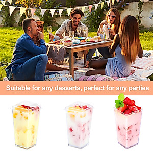EASERCY 100 Pack 3 oz Mini Dessert Cups with Lids and Spoons Clear Dessert Shooter Cups with Spoons Parfait Cups with Lids Appetizer Cups for Party Small Plastic Dessert Cups for Pudding and Fruit